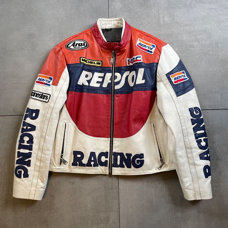 1980s 1990s Repsol Racing Vintage Motorcycle Leather Jacket (Gebraucht ...