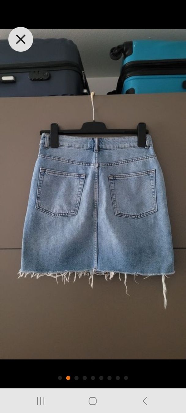 Jupe en jean Even&Odd & top rayé dentelle PROMOD T36 (Neuf (Voir ...