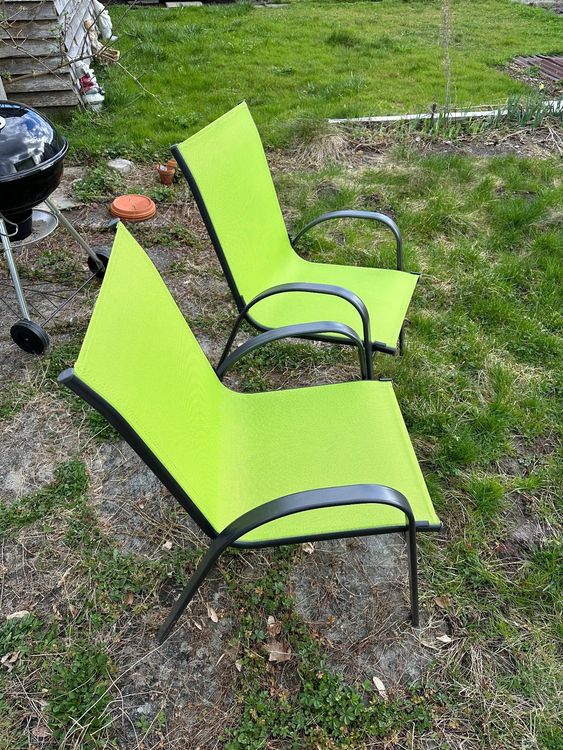 Gartenstühle grün Aluminium 2 Stück | Kaufen auf Ricardo
