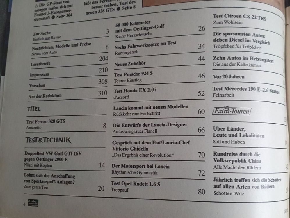 AMS 23/85 Lancia Ferrari 328 GTS VW Golf GTI 16V Accord xa | Kaufen auf ...