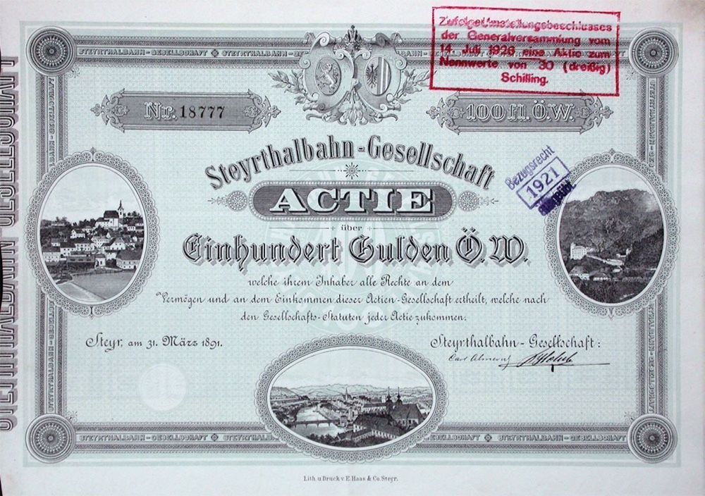 Steyrthalbahn-Gesellschaft, Steyr - 1891 (Gebraucht) in Solothurn für ...