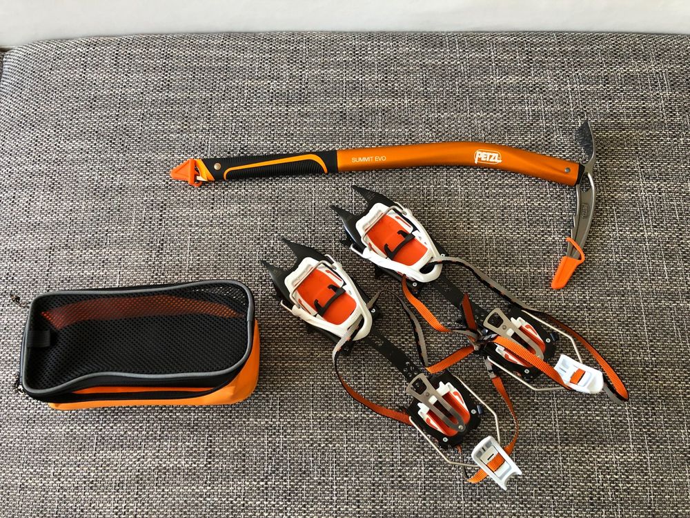 Petzl Sarken Steigeisen und Petzl Summit Evo Eispickel 59cm (Neu ...