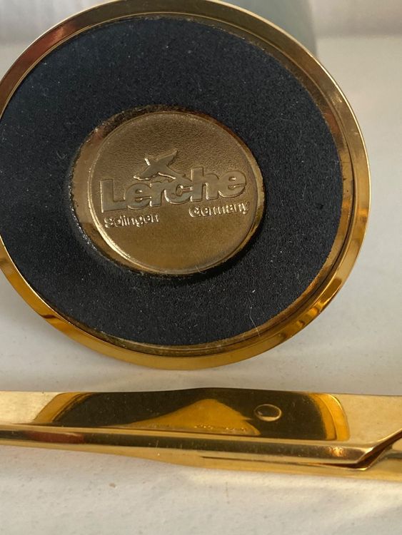 Vintage Luxury Lerche Solingen Germany Gold Plated Desk Set (Gebraucht ...