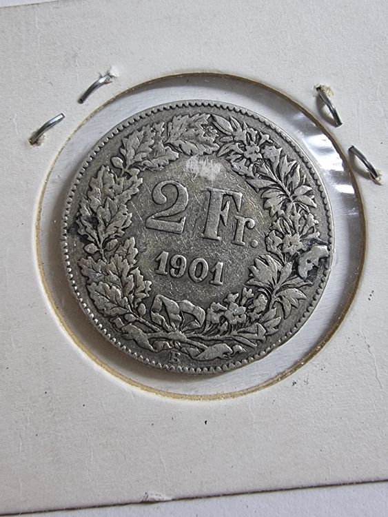 Silbermünze 2 Franken Helvetia 1901 Schweiz Swiss Franc (Neu (gemäss Beschreibung)) in Neuenhof ...