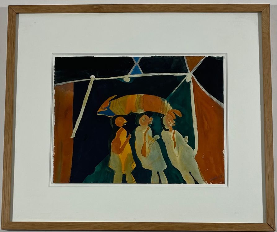 Interessante Gouache unleserlich Signiert | Kaufen auf Ricardo