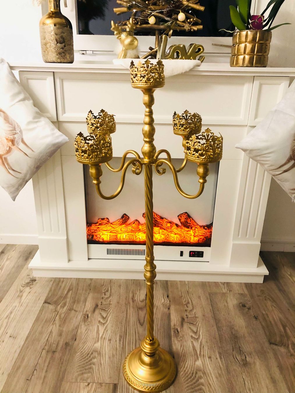 50% Rabatt 🥳 Grosse 78 cm Kerzenständer Deko Edel Goldig (Neu (gemäss ...