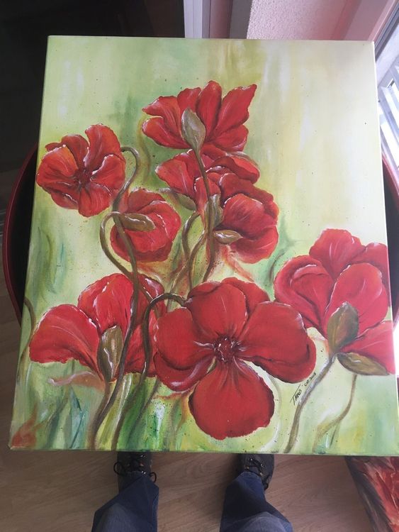 Acryl-Bild Mohnblumen | Kaufen auf Ricardo