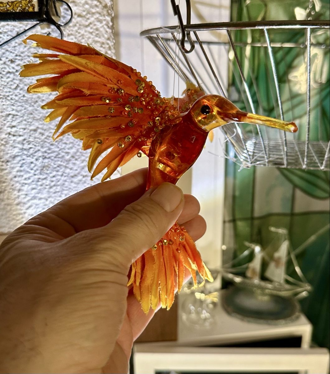 🧡Glas-Vogel: Colibri, Orange/Gold, zum Aufhängen🧡 (Gebraucht) in Zürich ...