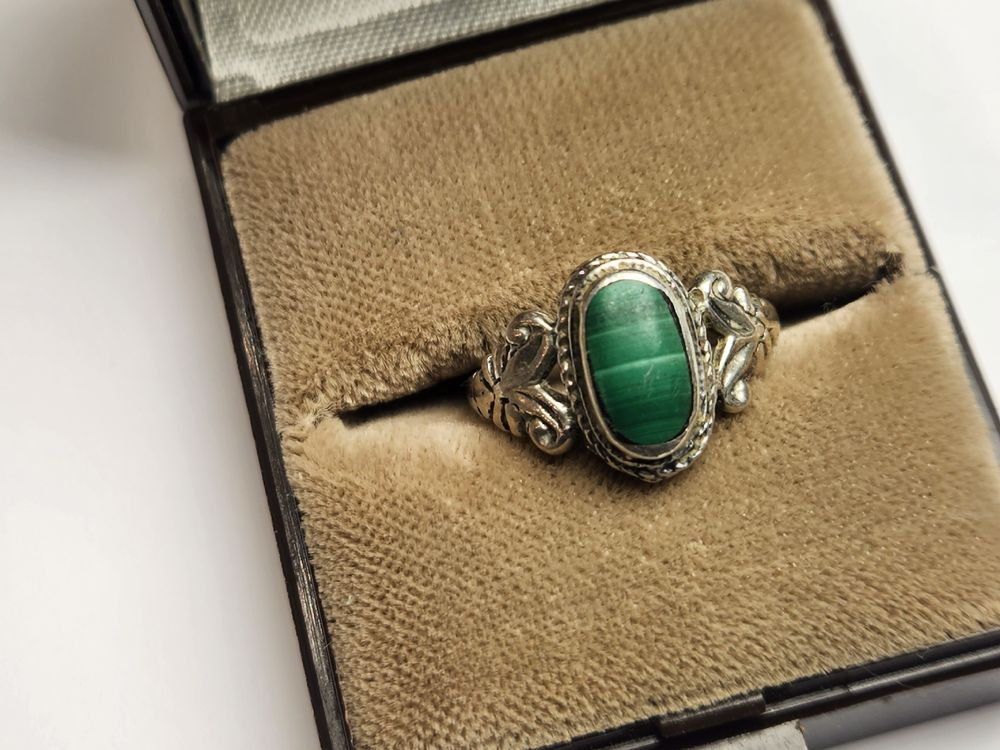 Vintage Silberring mit Malachit-Stein, Grösse 54 (Gebraucht) in St ...