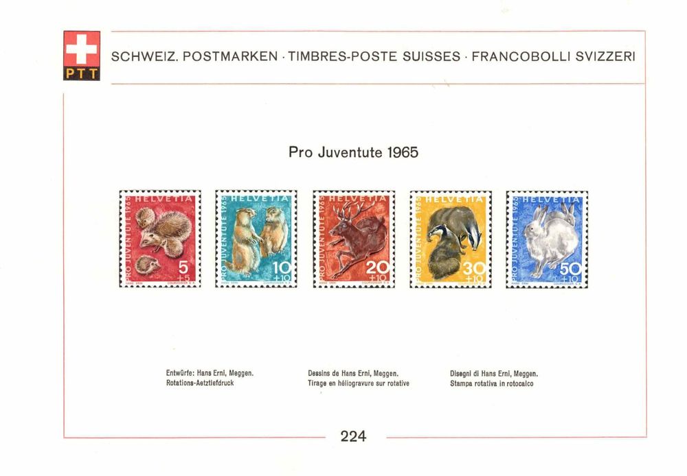 Sammelblatt Pro Juventute 1965 ungestempelt (Neu (gemäss Beschreibung)) in Nuglar für CHF 1.5 ...