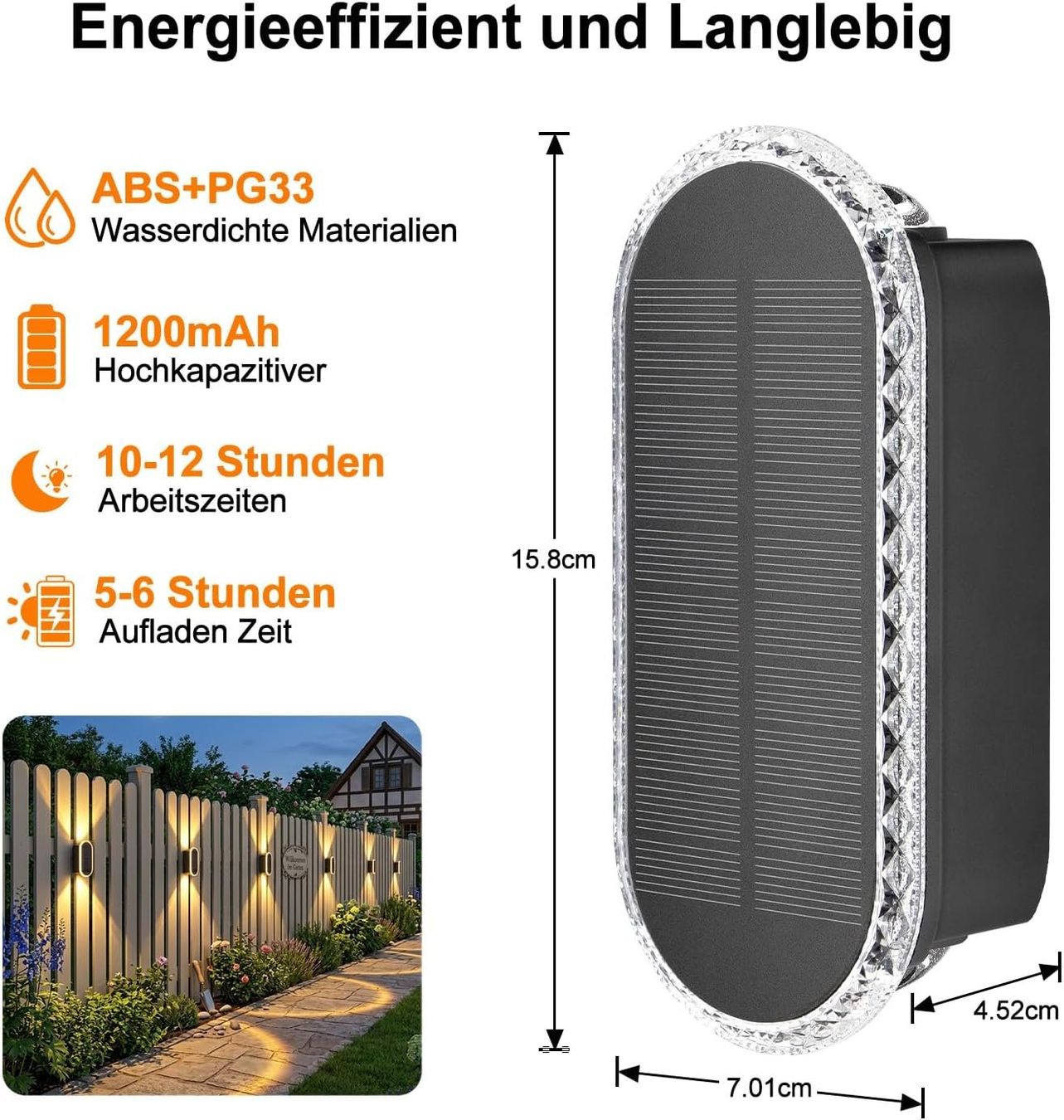 Solar Wandleuchte Aussen Up Down Leuchte 6er Set (Neu und ...