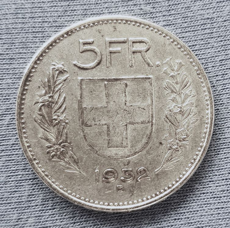 5 Franken Silbermünze Jahrgang 1932 ab nur 1 Franken !! | Kaufen auf Ricardo