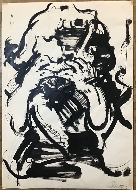 Sehr Interessante Mischtecknik Unleserlich Signiert | Kaufen auf Ricardo