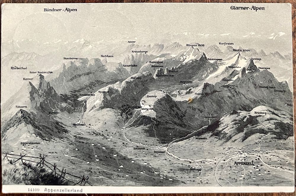 Appenzellerland - Map Glarner-Alpen 1905 | Kaufen auf Ricardo