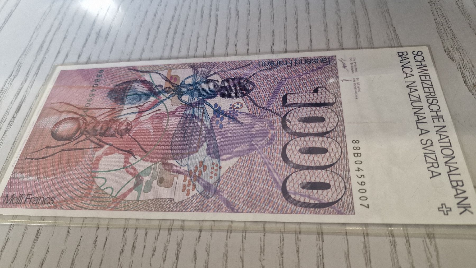Schweizer 1000-Franken-Note, 8. Serie, Top Zustand!1988 (Gebraucht) in ...