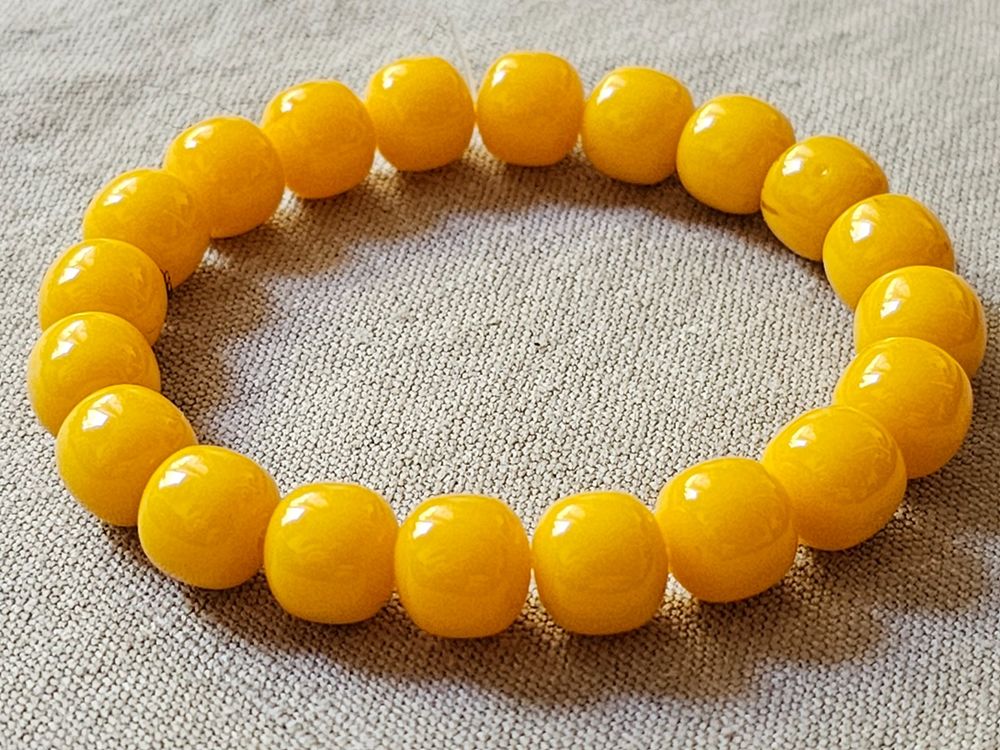 Armband 10 mm Kugeln Modeschmuck butterscotch weiß groß Mode (Neu ...