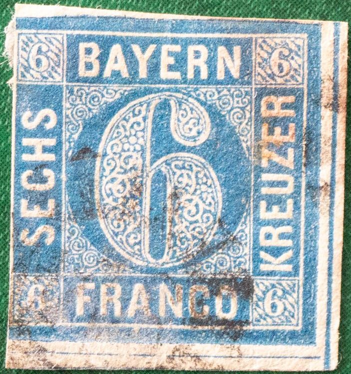 Bayern 6 Kreuzer Franco Marke, gebraucht (Gebraucht) in Chiasso für CHF ...