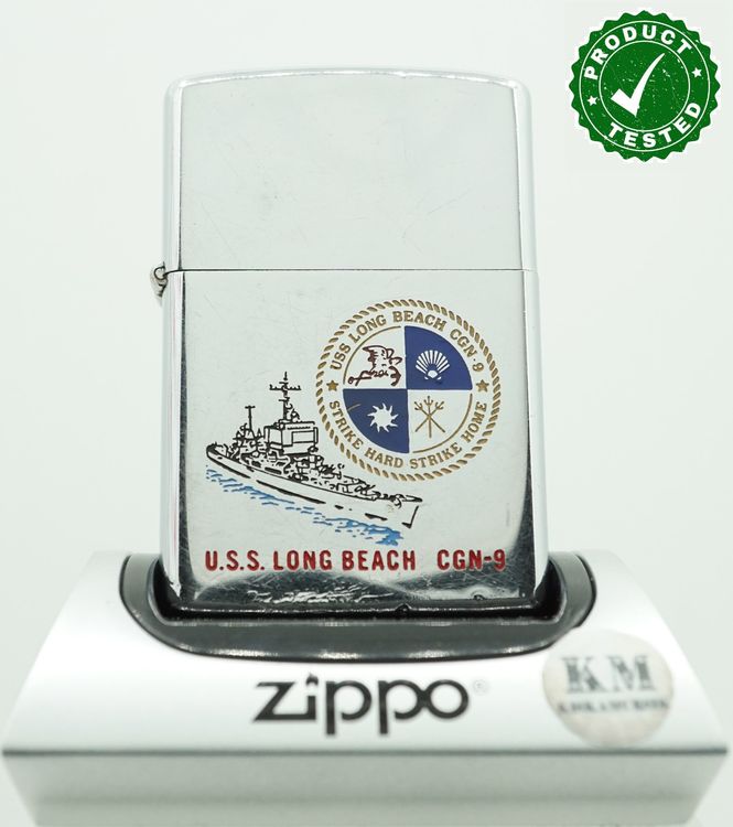 ZIPPO® VINTAGE 1977 - US NAVY - USS LONGBEACH - GEZÜNDET (Gebraucht) in ...