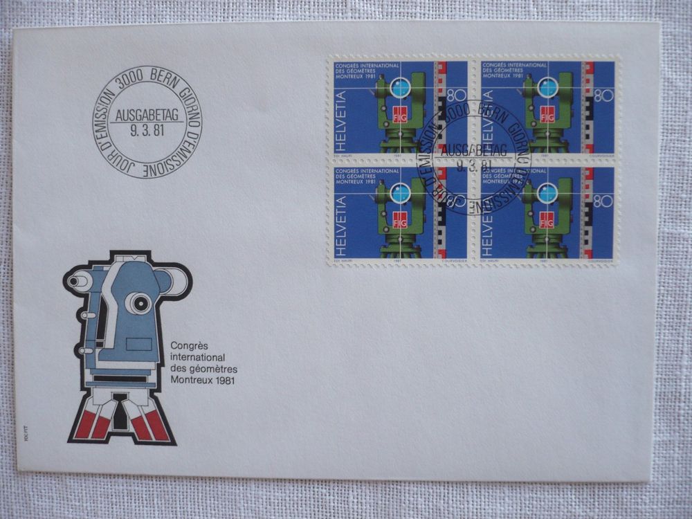 1981 FDC Internat. Kongress der Vermessungs-Ing. SBK 652 (Gebraucht) in ...