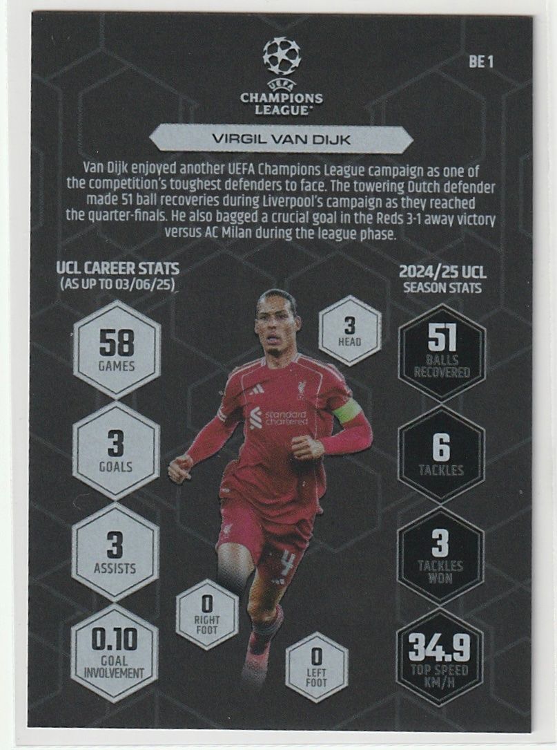Topps Match Attax 25/26 Virgil Van Dijk Black Edge Edition (Neu (gemäss ...