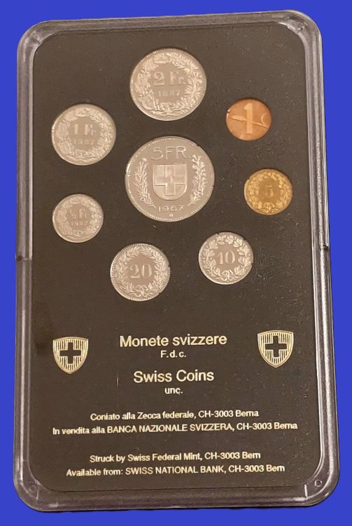 Münzsatz Schweiz 1987 stgl. (Neu (gemäss Beschreibung)) in Arch für CHF 34 – mit Lieferung auf ...