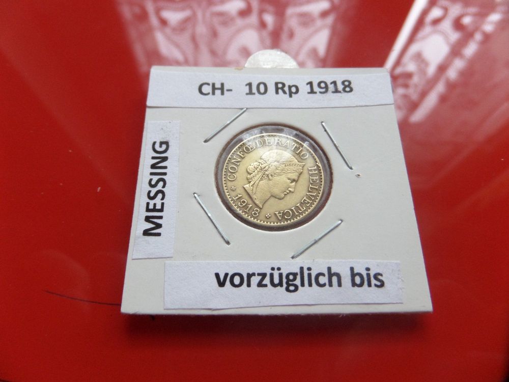 MESSING Münze CH- 10 Räppler vorzüglich (Gebraucht) in Glis für CHF 11 ...