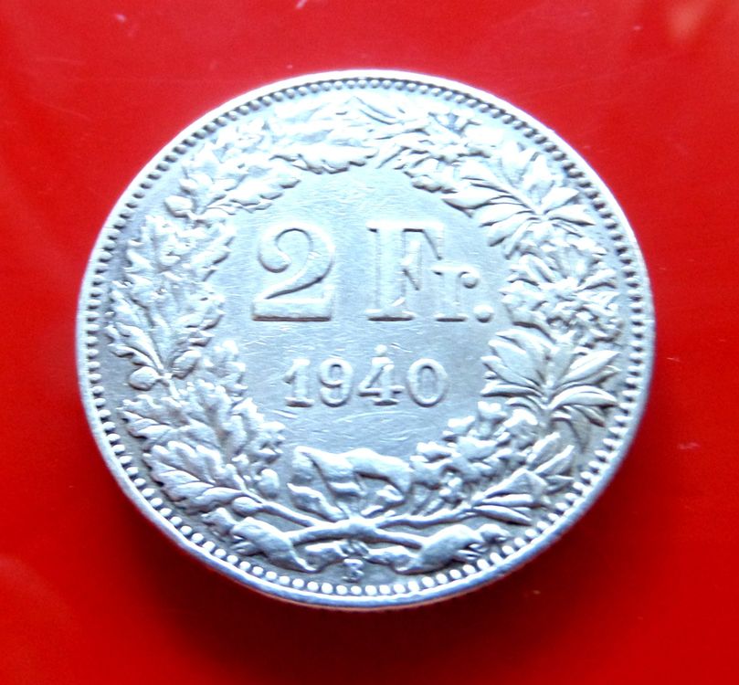 Alter SCHWEIZER 2 Fr / 1940 SILBER Münze | Kaufen auf Ricardo