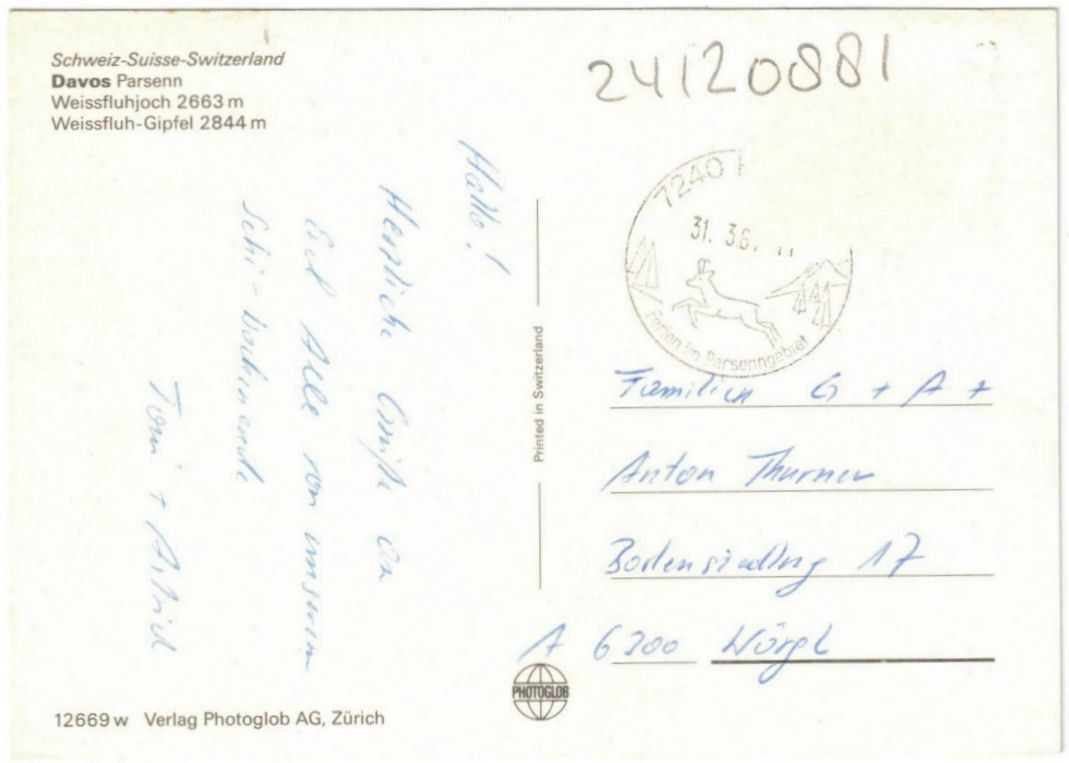 Davos - 5 Bild AK Parsenn (Gebraucht) in Binningen für CHF 1 – mit ...