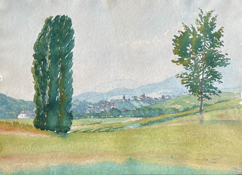 E. Bovet aquarelle Boudry 1937 (Gebraucht) in Biel/Bienne für CHF 95 – mit Lieferung auf Ricardo ...