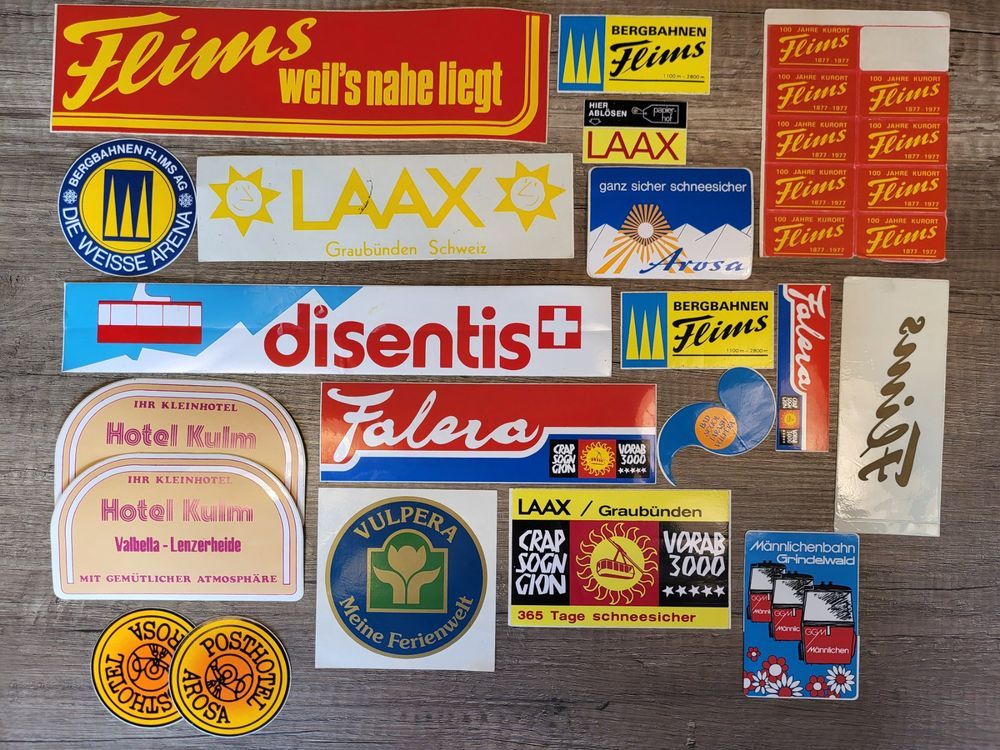 Sticker Flims Laax Falera Arosa Disentis Vulpera Grindelwald | Kaufen ...