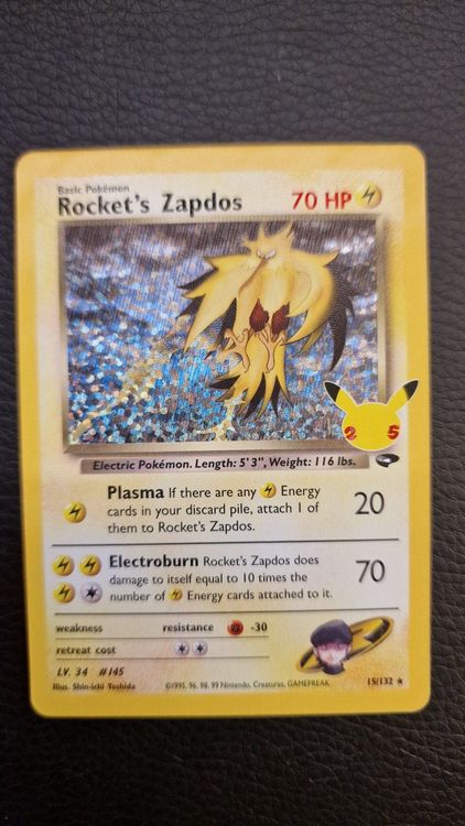Rocket's Zapdos 15/132 - Celebrations (EN) - Pokémon Card (Gebraucht ...