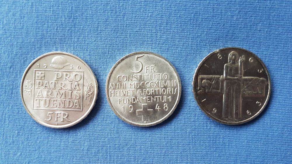 3x5 Fr Silber Gedenkmünzen 1936-1948-1963 ab nur 1 Fr !!! (Gebraucht) in Camignolo für CHF 30 ...