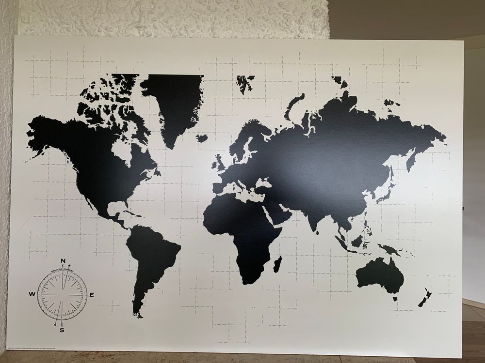 Bild Weltkarte auf Holz 94 x 64 cm (Gebraucht) in Kirchdorf AG für CHF 20 – nur Abholung auf ...