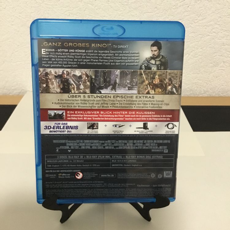📀Exodus Götter und Könige Blu Ray 3D + 2D + Bonus Disc📀 (Neu (gemäss Beschreibung)) in Blauen ...