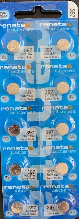 10 stk. Renata Batterie Typ 397 für Swatch, SR726SW usw (Neu und ...