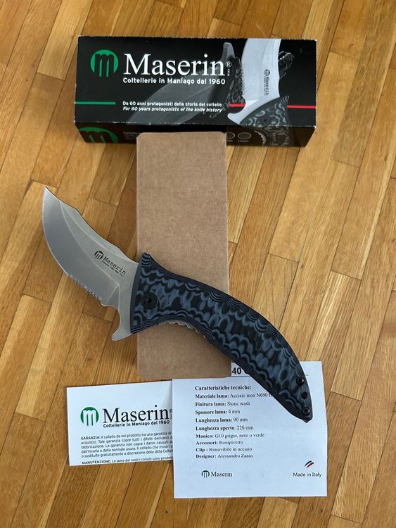 Maserin Ghost 640-G10N Black/Blue G10 pocket knife (Neu und ...