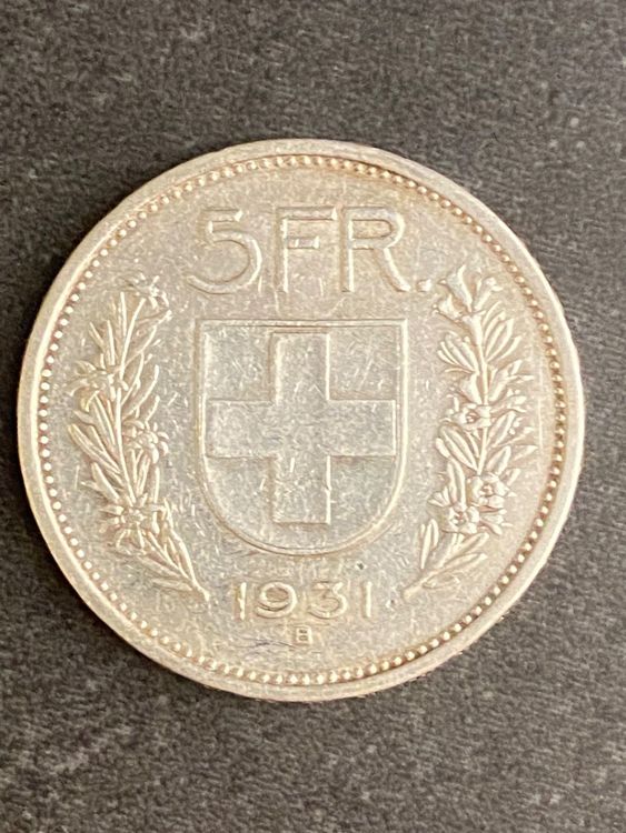 Highlight Silber 5 Franken 1931/13 Sterne über Kopf Abart! | Kaufen auf Ricardo