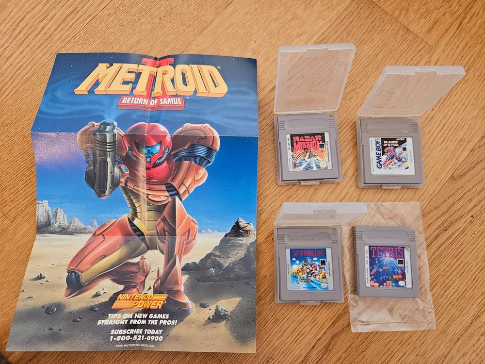 Lot 4 jeux Nintendo Game Boy + mini-poster Metroid / Vintage (Gebraucht ...