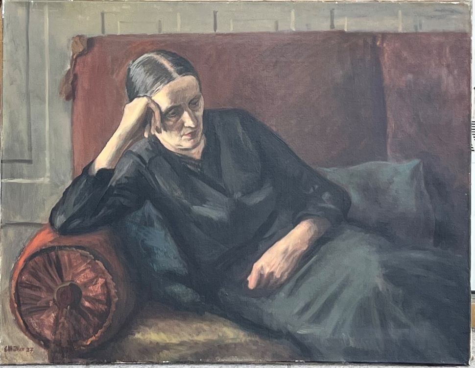 Ernst Müller-Göls (1902-2001) Grosse Denkender Dame Gemälde (Gebraucht) in Root für CHF 219 ...