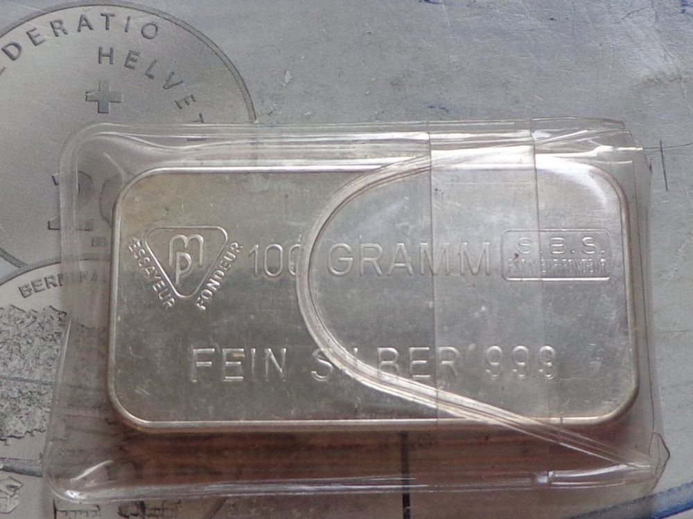 Silberbarren SBS 100 grammes Fein Silber .999 (Gebraucht) in Pully für ...