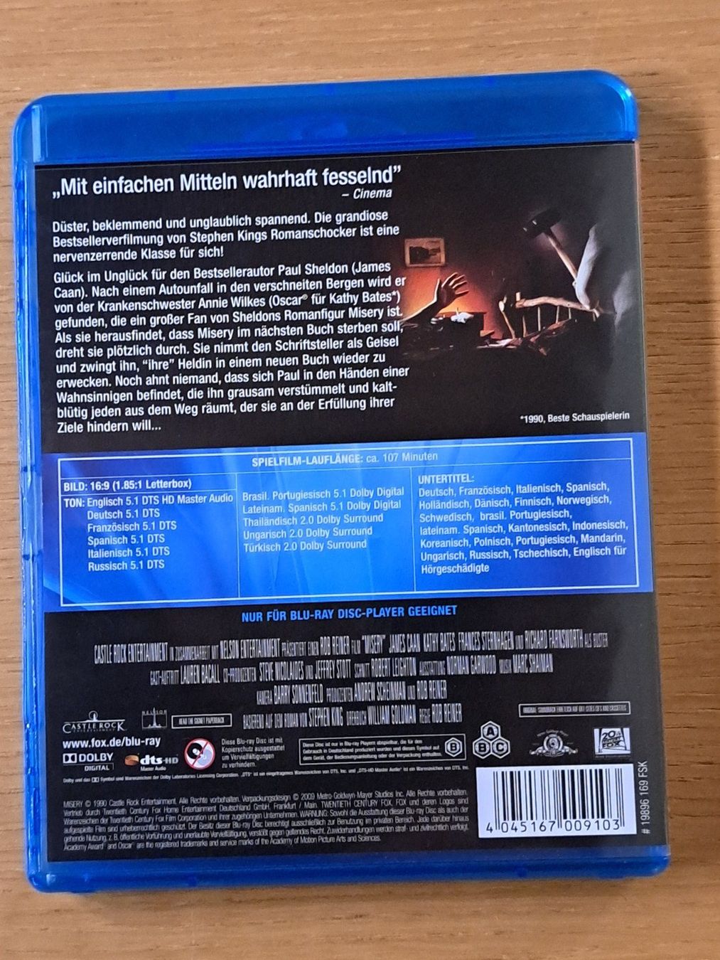 Blu-Ray Misery mit James Caan, Kathy Bates (Neu (gemäss Beschreibung ...