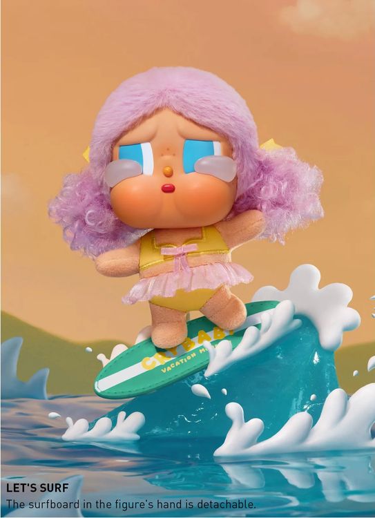 POP MART CRYBABY Vacation Mode On Plush LET'S SURF (Neu und ...