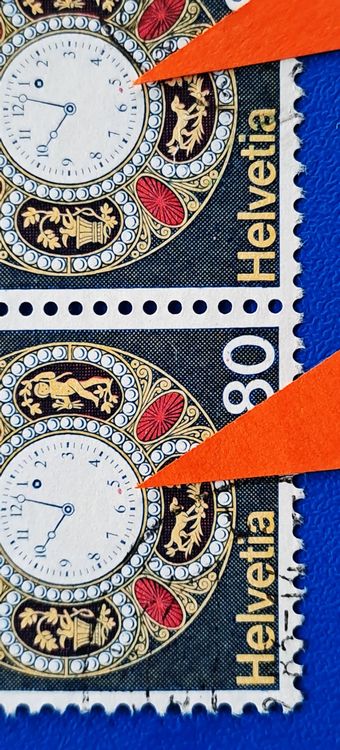 EUROPA 1976 2 x Abart Pf.01 in 5er Streifen sauber gestemp. (Gebraucht) in Zürich für CHF 5 ...