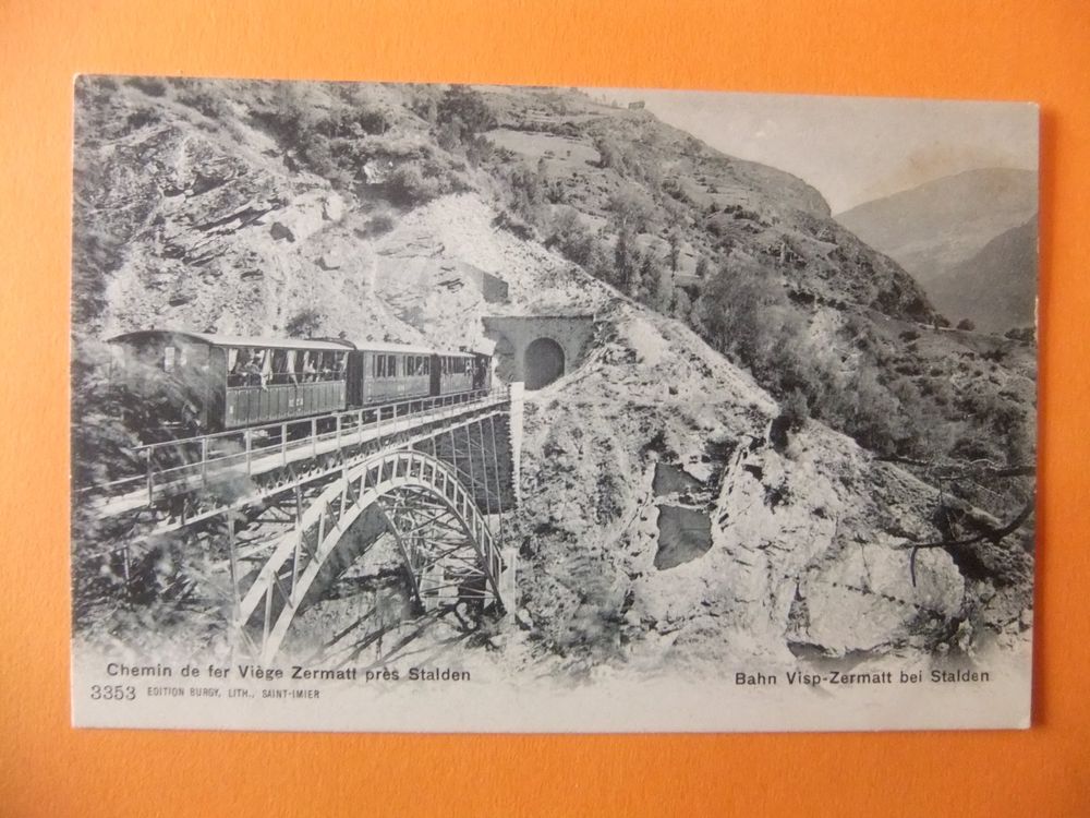 Dampflokomotive Visp Zermatt Bahn auf der Mühlebachbrücke (Gebraucht) in St. Niklaus VS für CHF ...