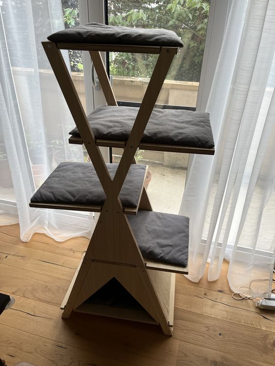 Moderner Katzenbaum Kratzbaum Tipi Holz 4 Plattformen | Kaufen auf Ricardo
