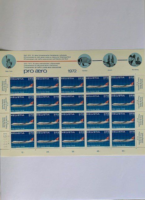 Pro Aero 1972 Swissair Jumbo Bogen postfrisch (Neu (gemäss Beschreibung)) in Zürich für CHF 36.6 ...