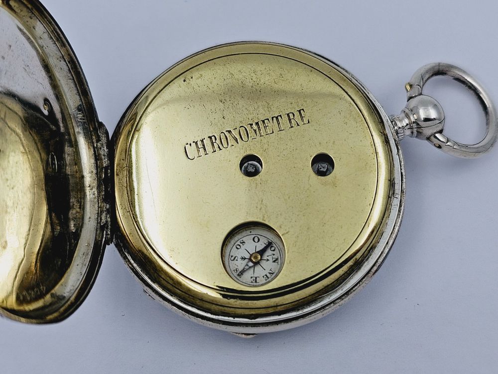 Chronometre Seltene Antike Taschenuhr mit Kompass Silber | Kaufen auf Ricardo