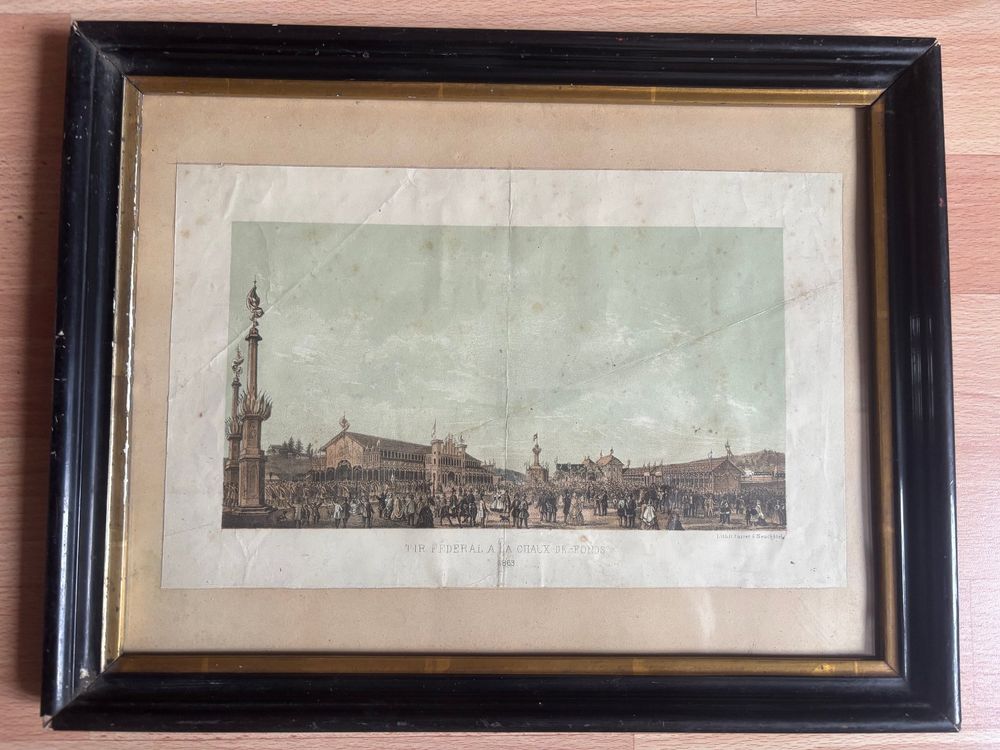 TIR Fédéral La Chaux de Fonds 1863, Lith. Furrer Neuchâtel (Gebraucht) in La Chaux-de-Fonds für ...