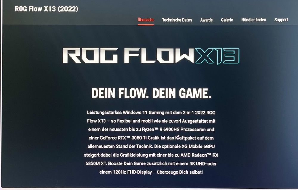 ASUS ROG Flow X3 (Gebraucht) in für CHF 676 – nur Abholung auf Ricardo ...