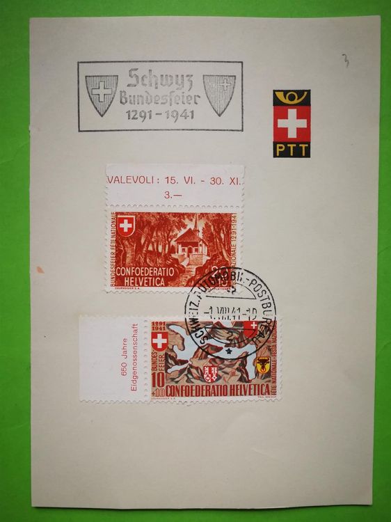 PP Nr. B13 + B14c auf PTT-Blatt /1919 (Gebraucht) in Obfelden für CHF 10 – mit Lieferung auf ...